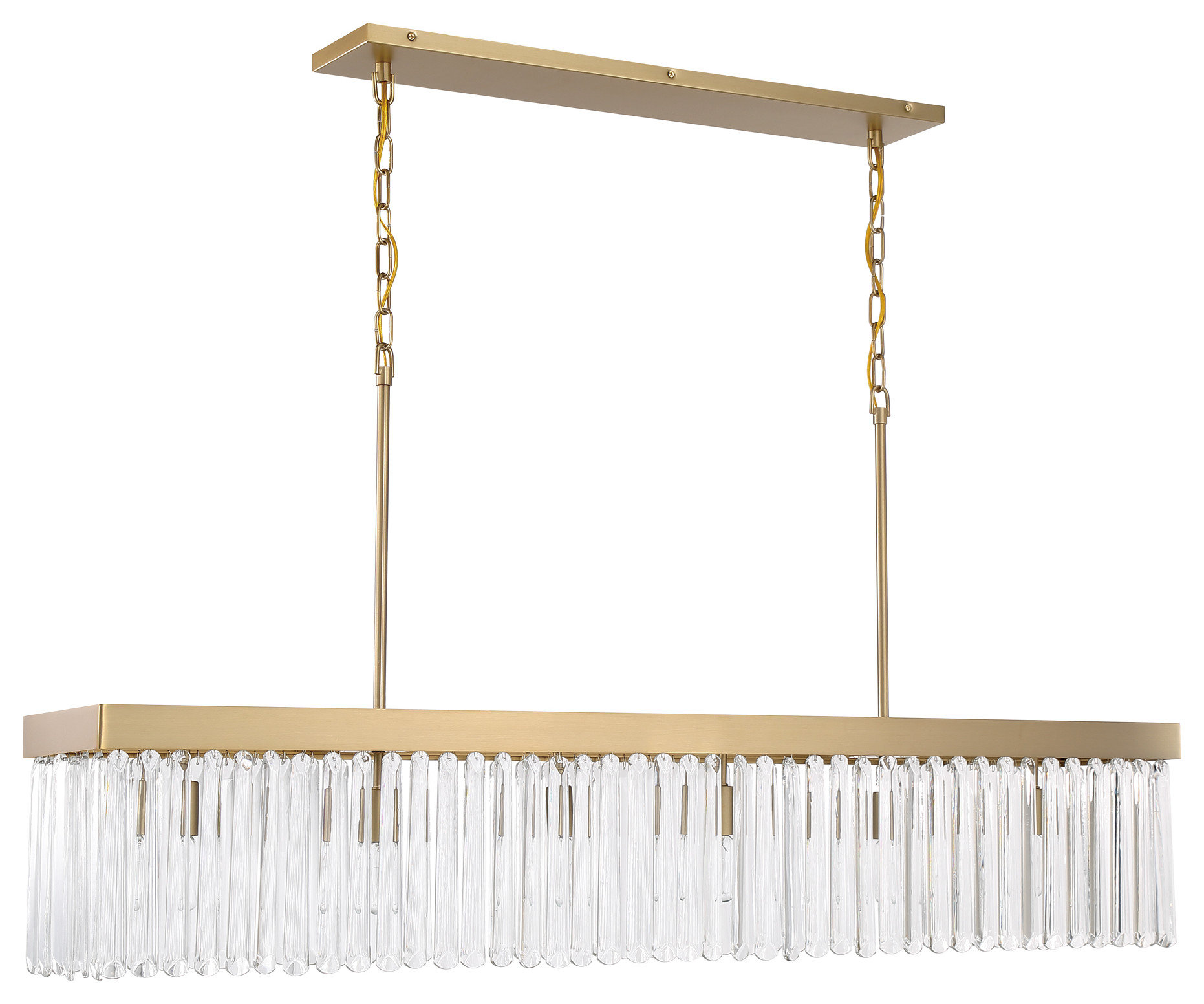 Emory 6 Light Modern Gold Linear Chandelier, 49''Wx23.75''Hx7.25''D ...