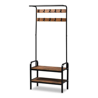 Black Metal Finished Entryway Hall Tree - Contemporary - Hall Trees ...