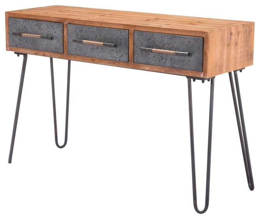 Country Farm Accent Side End Table Console, Antique Style, Galvanized ...