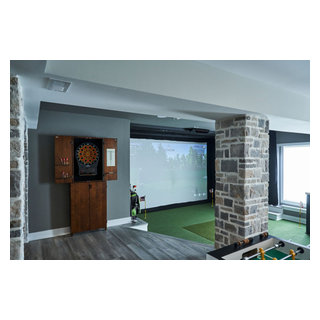 Basement Remodel with Golf Simulator - Contemporary - Basement - St ...