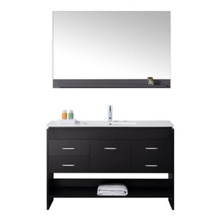 Gloria 48" Single Bath Vanity in Espresso and Square Sink and Matching ...