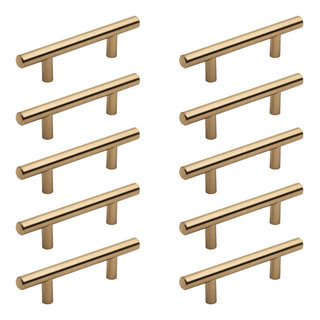 Gold Champagne 3" (76mm) European Bar Pull - 10 PACK - Transitional ...