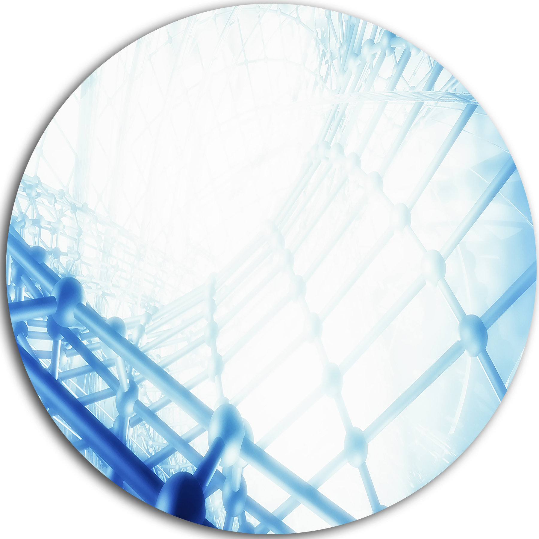 3D Abstract Art Blue Pattern, Abstract Digital Disc Metal Wall Art ...