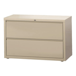 UrbanPro 42" 2-Drawer Modern Metal Lateral File Cabinet in Beige ...