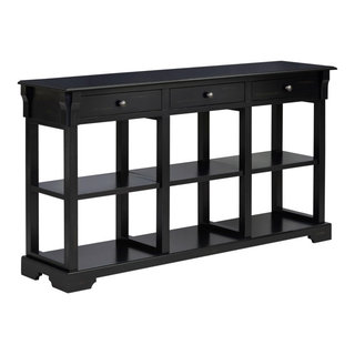 Large Console Table, Open Shelves & Drawers With Ample Storage Space ...