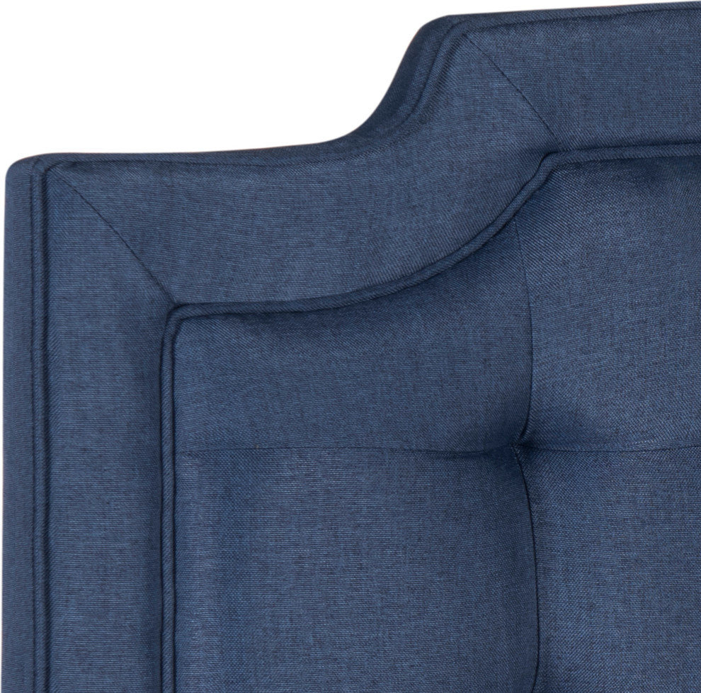 Safavieh Sapphire Tufted Linen Headboard, Navy, King - Transitional ...