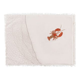 Embroidered Lobster Placemats-Set of Four - Beach Style - Placemats ...