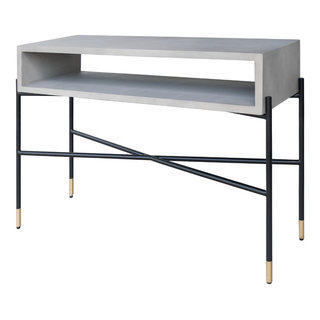 Modrest Walker Modern Concrete and Metal Console Table - Industrial ...