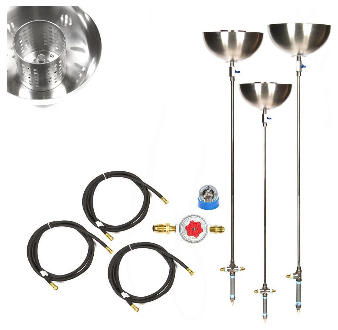 3 Pack Portable Propane 72"Stainless Steel Tiki Type Torches ...