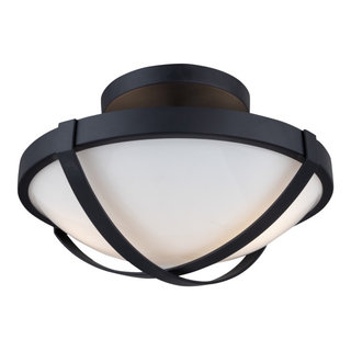 Cara Two Light Flush Mount in Black - Transitional - Flush-mount ...