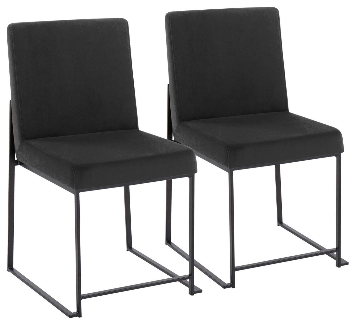 Lumisource High Back Fuji Contemporary Dining Chair, Black Steel/Black ...