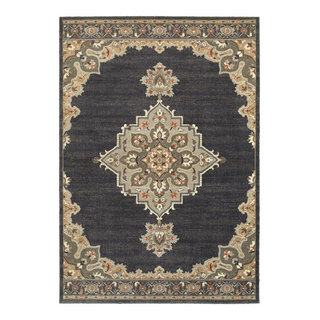 Pasha 072E2 Blue/Grey 1'10" x 3' Rug, Rectangle 1'10" x 3 ...