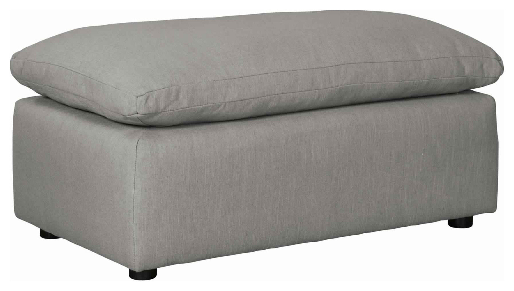 Wooden Oversized Ottoman with Reversible Cushion and Tubular Legs, Gray ...