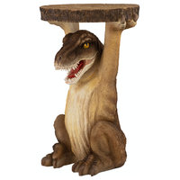 Design Toscano T-Rex Dinosaur Side Table - Rustic - Outdoor Side Tables ...
