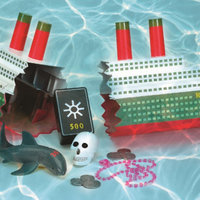 18" Water Sports Swimming Pool Wreck with Sunken Treasure Dive Game ...