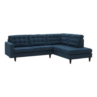 Modway Empress 2-Piece Fabric Upholstered Right-Facing Sectional in ...