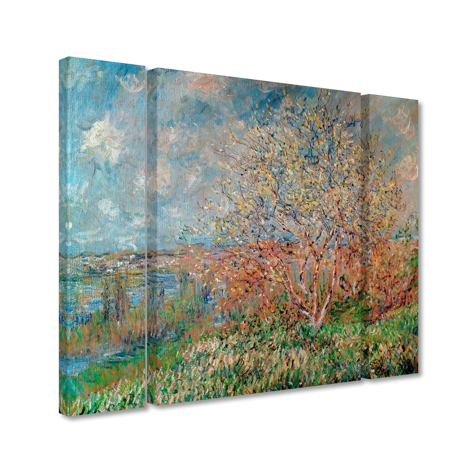 Claude Monet 'Spring 1880' Multi Panel Art Set, 41"x30" - Contemporary ...