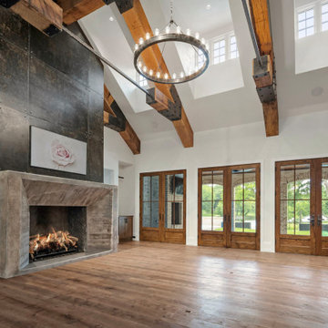 75 French Country Vaulted Ceiling Living Room Ideas You'll Love ...