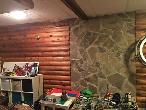 Basement log walls