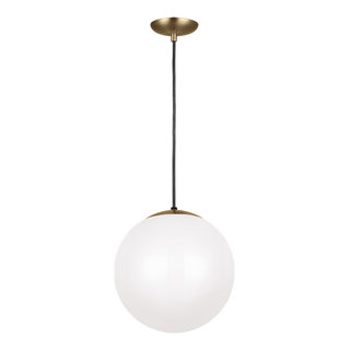 Leo - Hanging Globe Extra Large Pendant LED Satin Brass Bulbs Inc ...