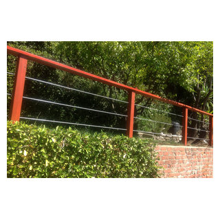 Railing Fence--Cable Railing with Wood Frame - Los Angeles - by Flores ...