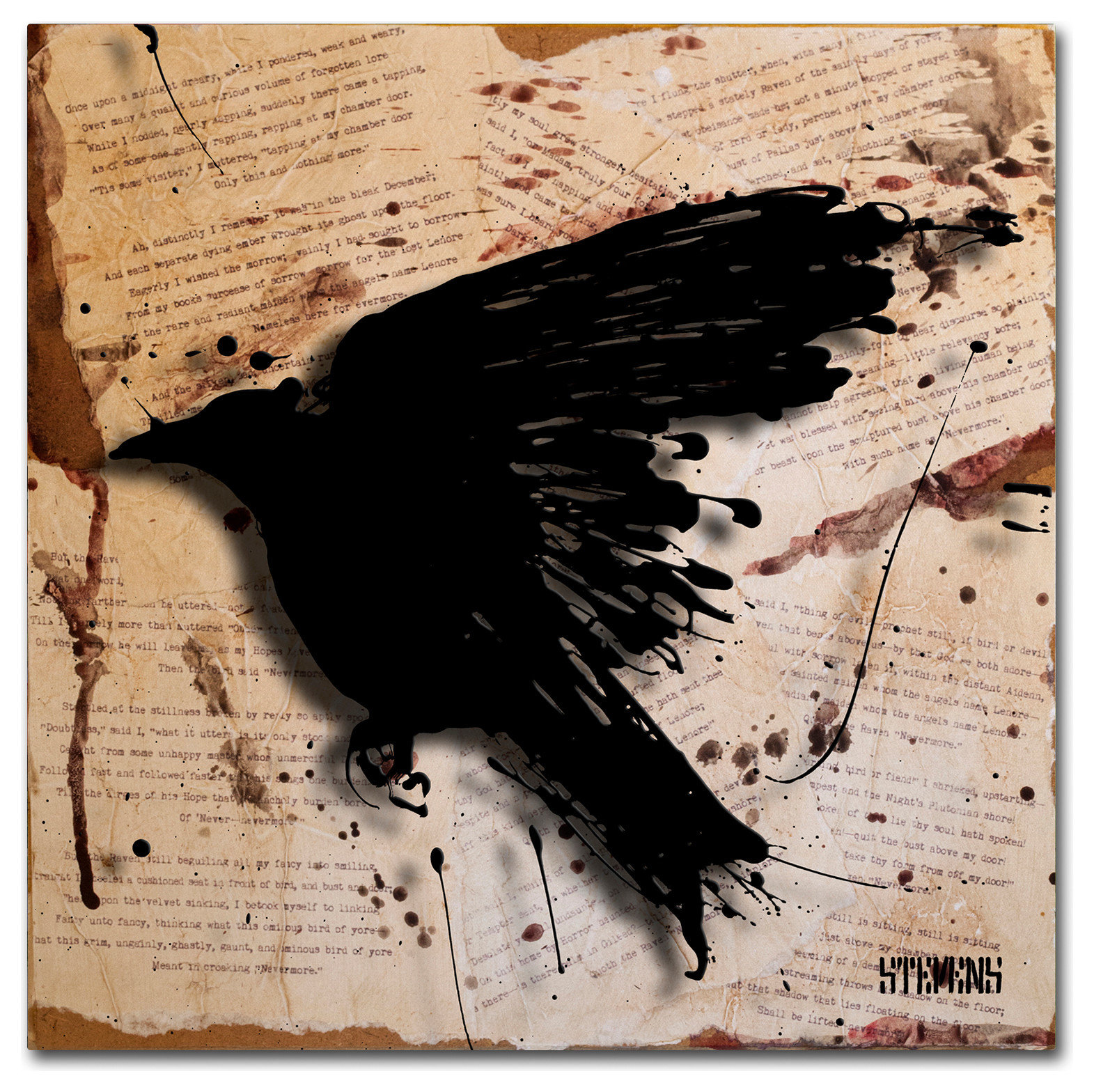'The Raven 3' Canvas Art by Roderick Stevens, 14" x 14" - Contemporary ...