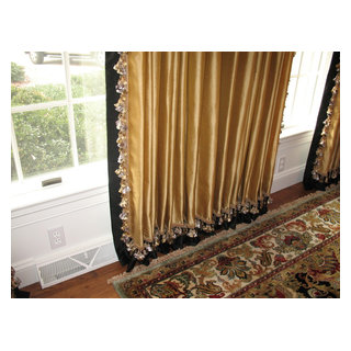 Banded Drapery with fringe - Traditional - Philadelphia | Houzz