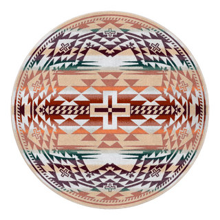 Rustic Cross Oka, Beige, 8' Round, 8' Round - Southwestern - Area Rugs ...