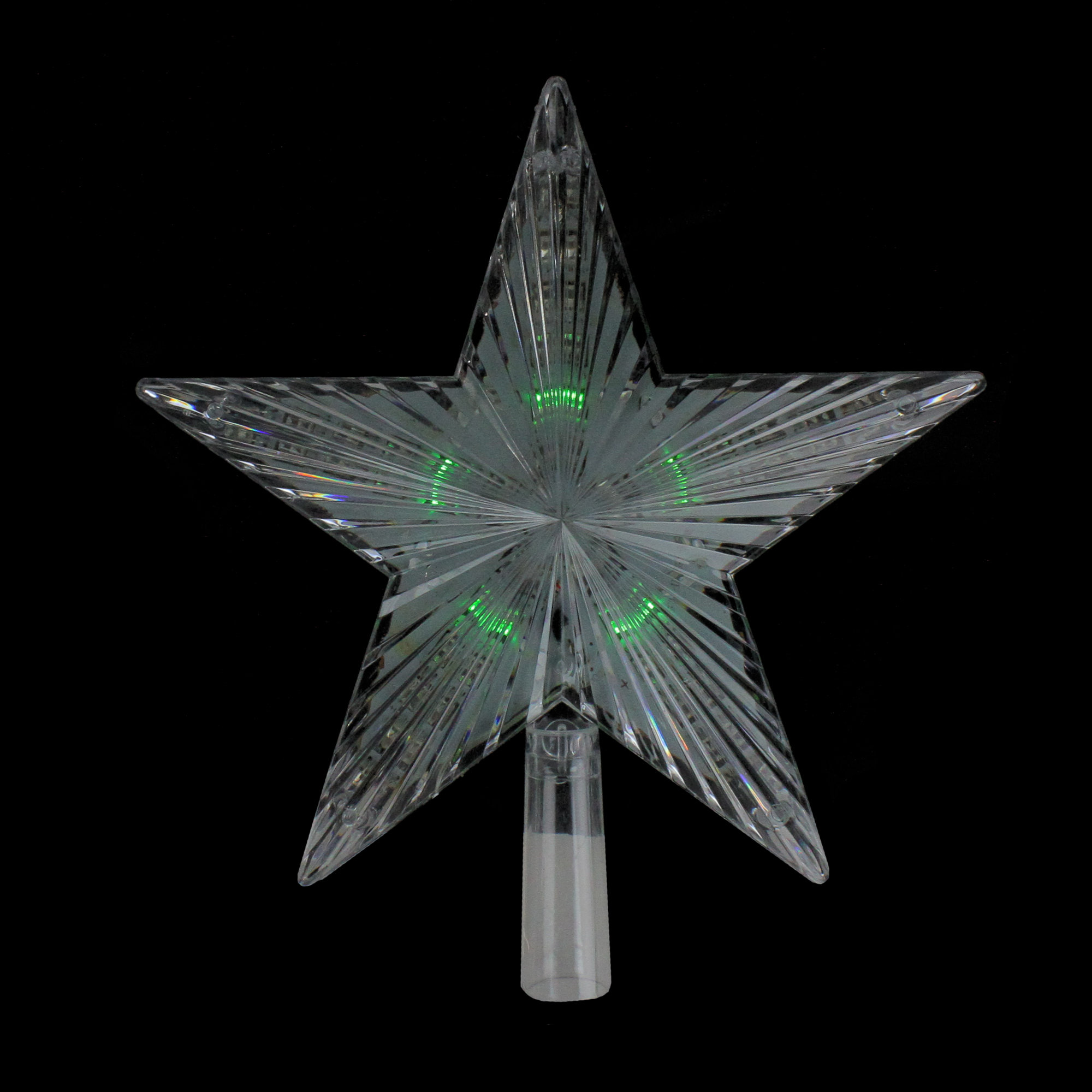Clear Crystal Star LED Christmas Tree Topper 9 " Multi Lights - Modern ...
