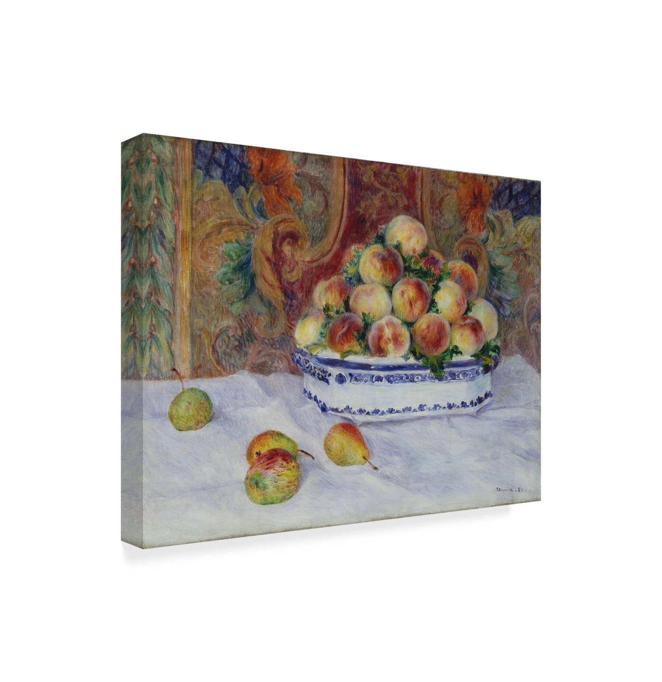 Pierre Auguste Renoir 'Still Life With Peaches' Canvas Art, 19"x14 ...