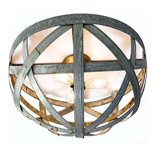 Wine Barrel Ring Flush Mount Ceiling Light - Orbis - Made from CA wine ...