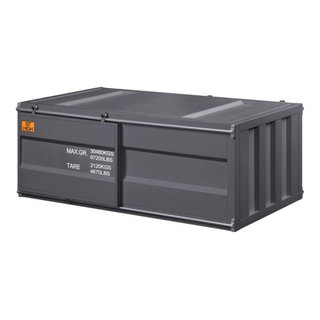 Modern Industrial Coffee Table, Cargo Container Design With Sliding ...