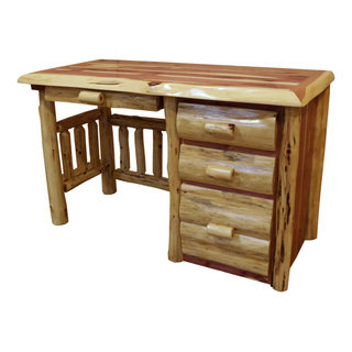 Red Cedar Log File Desk - Rustic - Desks And Hutches - by Furniture ...