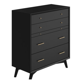 Alpine Furniture Flynn Mid Century Modern 4 Drawer Multifunction Chest ...