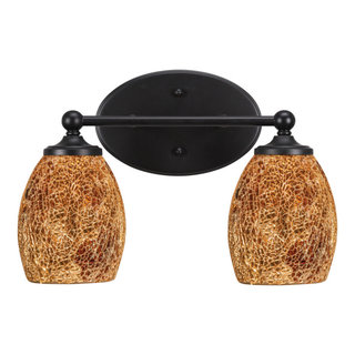 Capri 2-Light Bath Bar, Matte Black/Gold Fusion - Contemporary ...