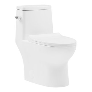 Ivy One-Piece Elongated Toilet Left Side Flush, 10" Rough-In 1.28 gpf ...