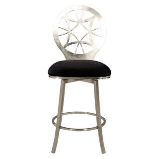 Laser Cut Round Back Memory Swivel Counter Stool - Transitional - Bar ...