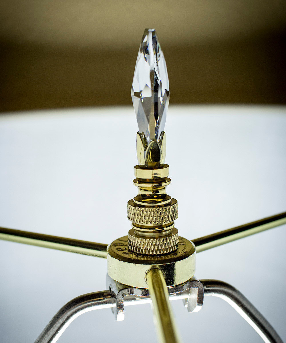 Stephanov Crystal Small Tear Drop Lamp Finial Polished Brass 2.5"h ...