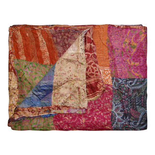 HomeRoots 60" x 90" Silk Multicolor Throws - Contemporary - Throws - by ...