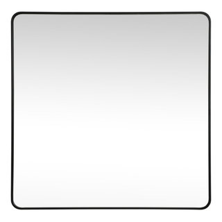 Elegant Decor Soft Corner Metal Square Mirror 48X48" in Silver ...