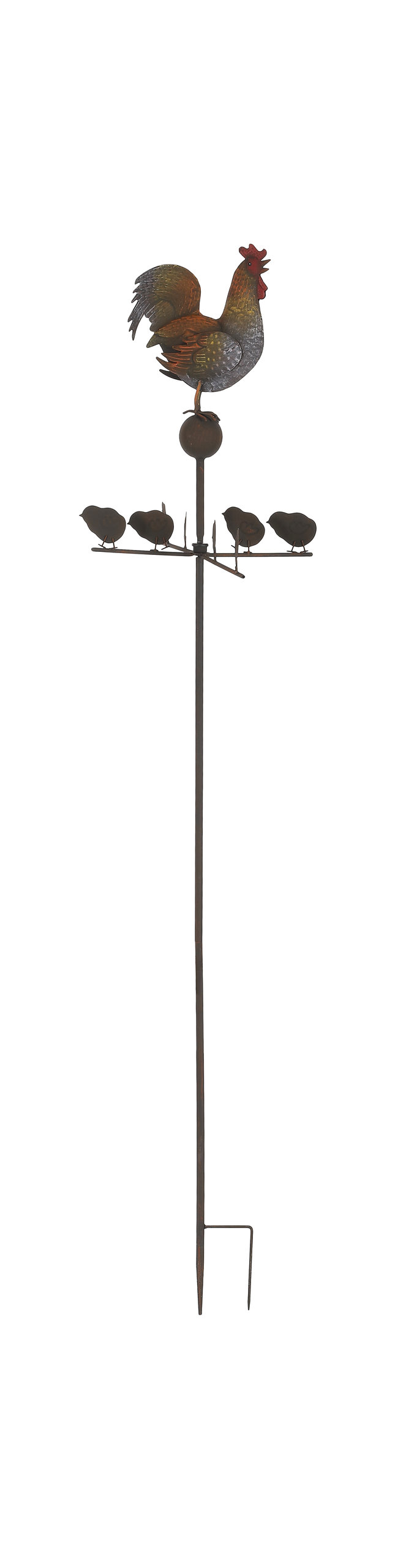 Rustic Metal Kinetic Wind Spinner Chicken With Spinning Chicks Garden ...