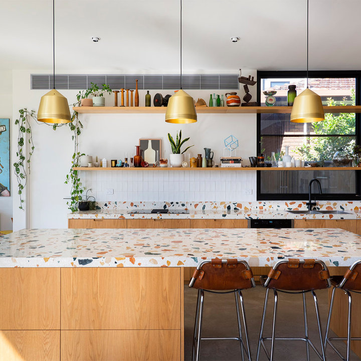 75 Beautiful Kitchen with Terrazzo Benchtops and Concrete Floors Ideas ...