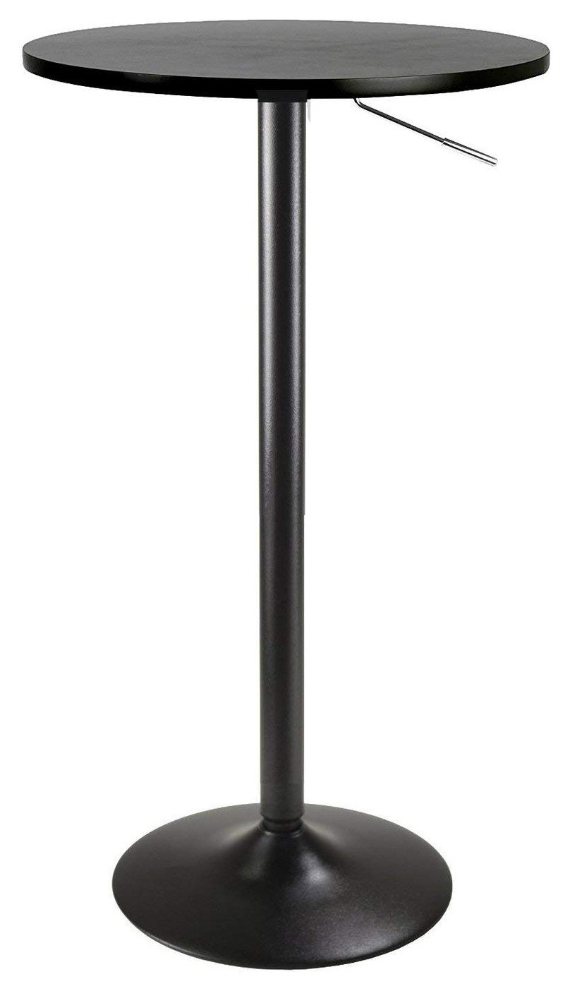 Adjustable height bar table with 24" MDF top Painted Black Base ...