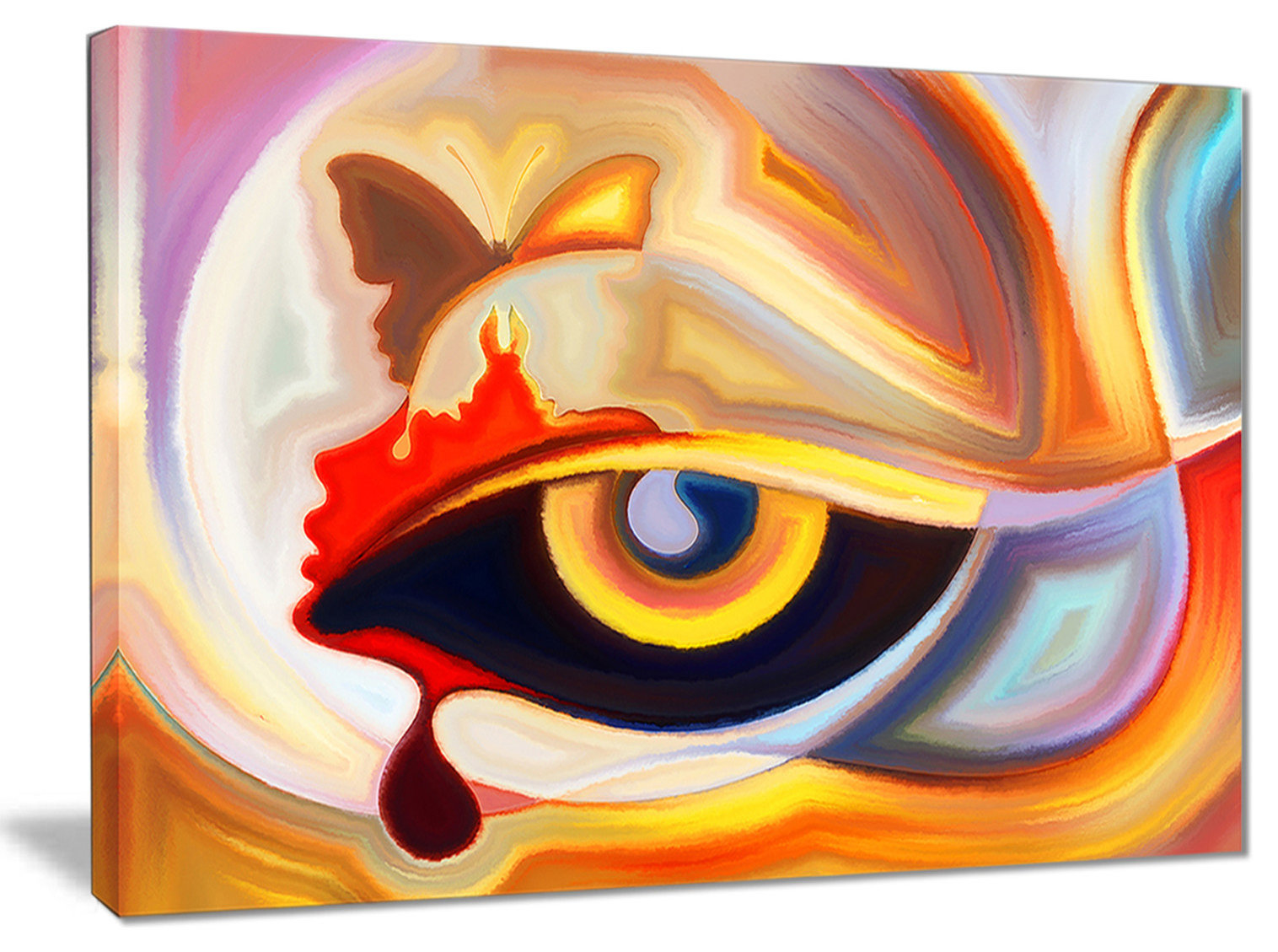 "Eye'S Intuition" Abstract Canvas Print, 20"x12" - Contemporary ...