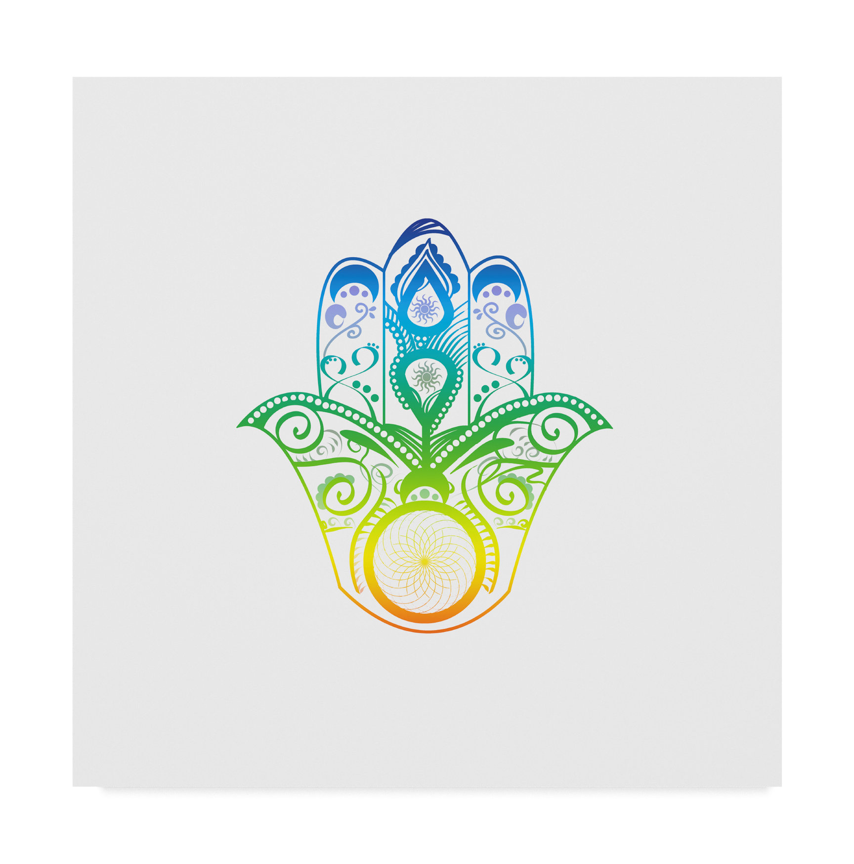 "Rainbow Hamsa" by Lightboxjournal, Canvas Art, 24"x24" - Asian ...