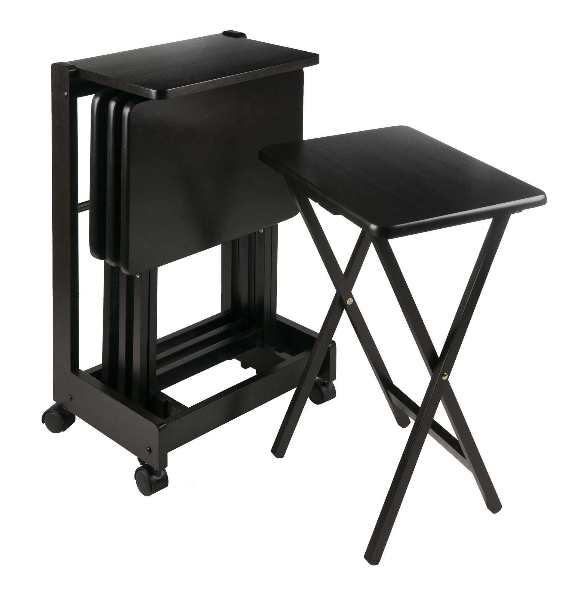 Brienda 5-Pc Snack Table Set, Flip Top, Coffee - Transitional - Tv ...