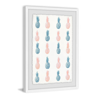 "Pineapple Pinky Blues" Framed Painting Print, 24"x36" - Tropical ...