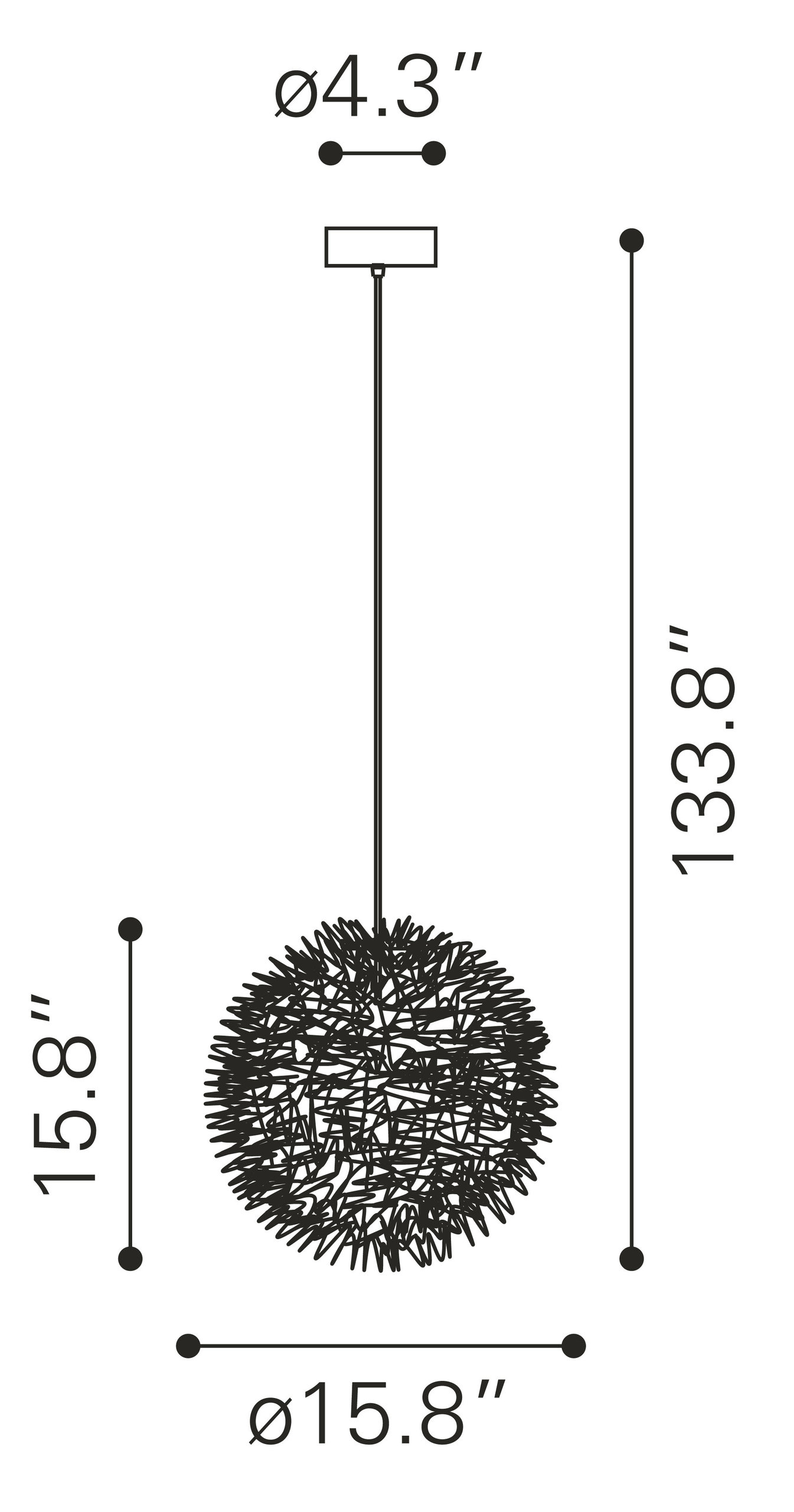 Warp Ceiling Lamp, Aluminum - Contemporary - Pendant Lighting - by Zuo ...