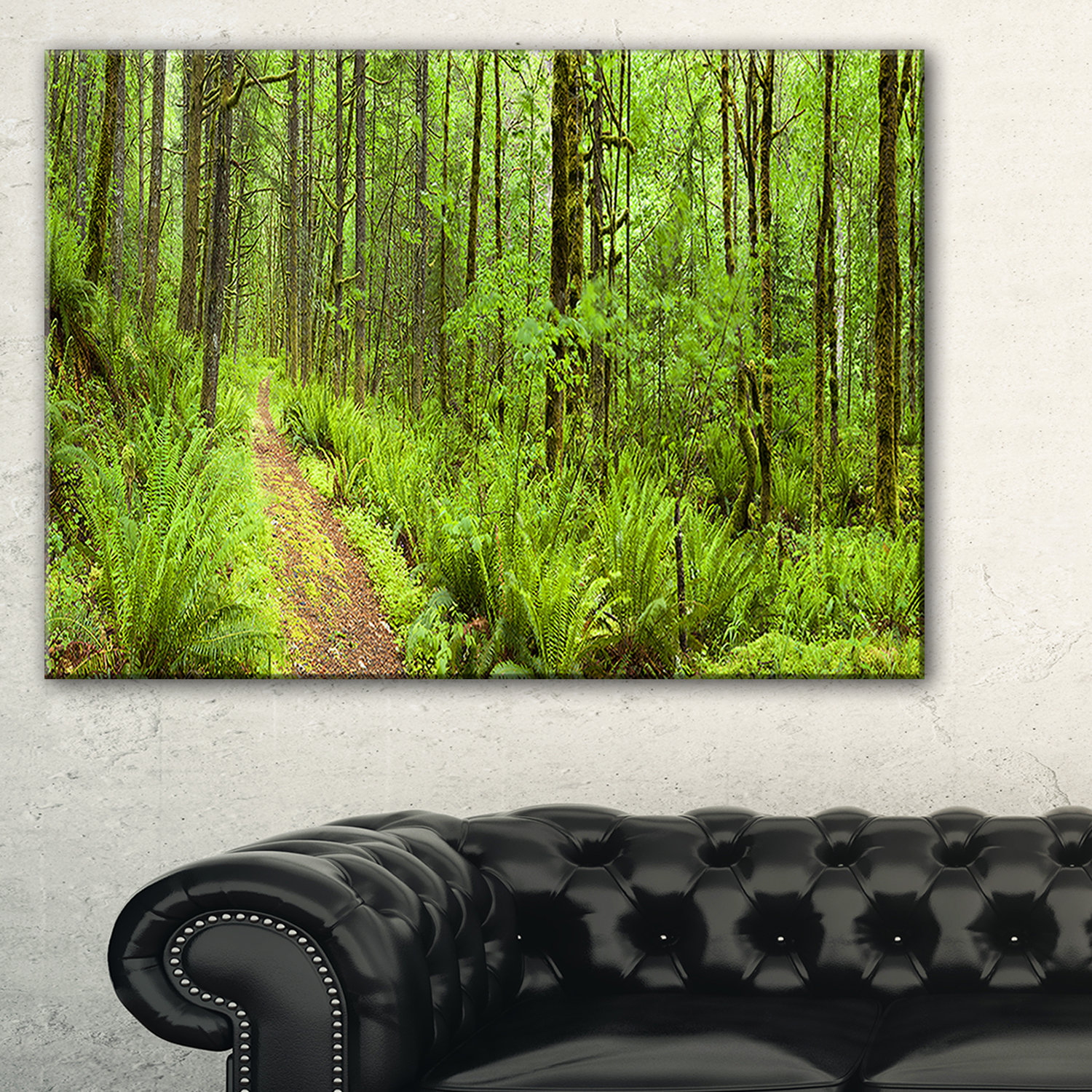 "Lush Forest Path Columbia River" Forest Wall Art Print, 32"x16 ...