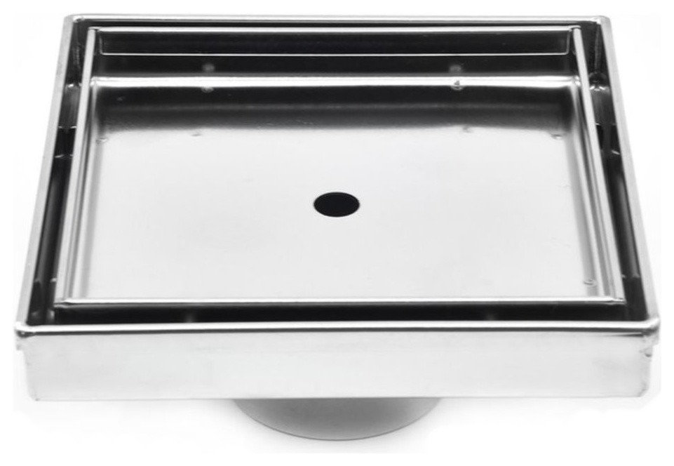 Tile Insert Square Shower Drain, Serene Drains, 6 Inch - Contemporary ...